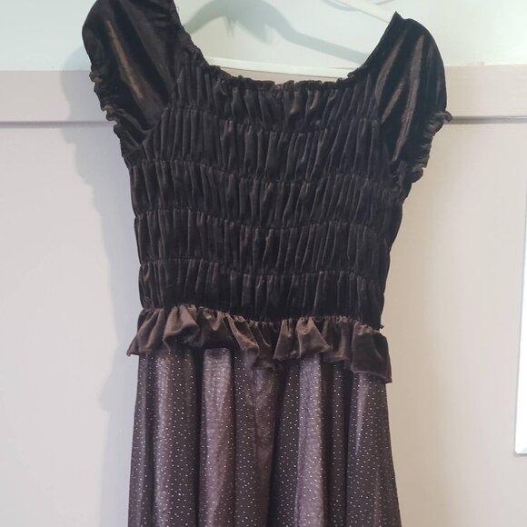 George | Dresses | 9s Vintage Brown Velvet Tulle Dress Whimsigoth ...
